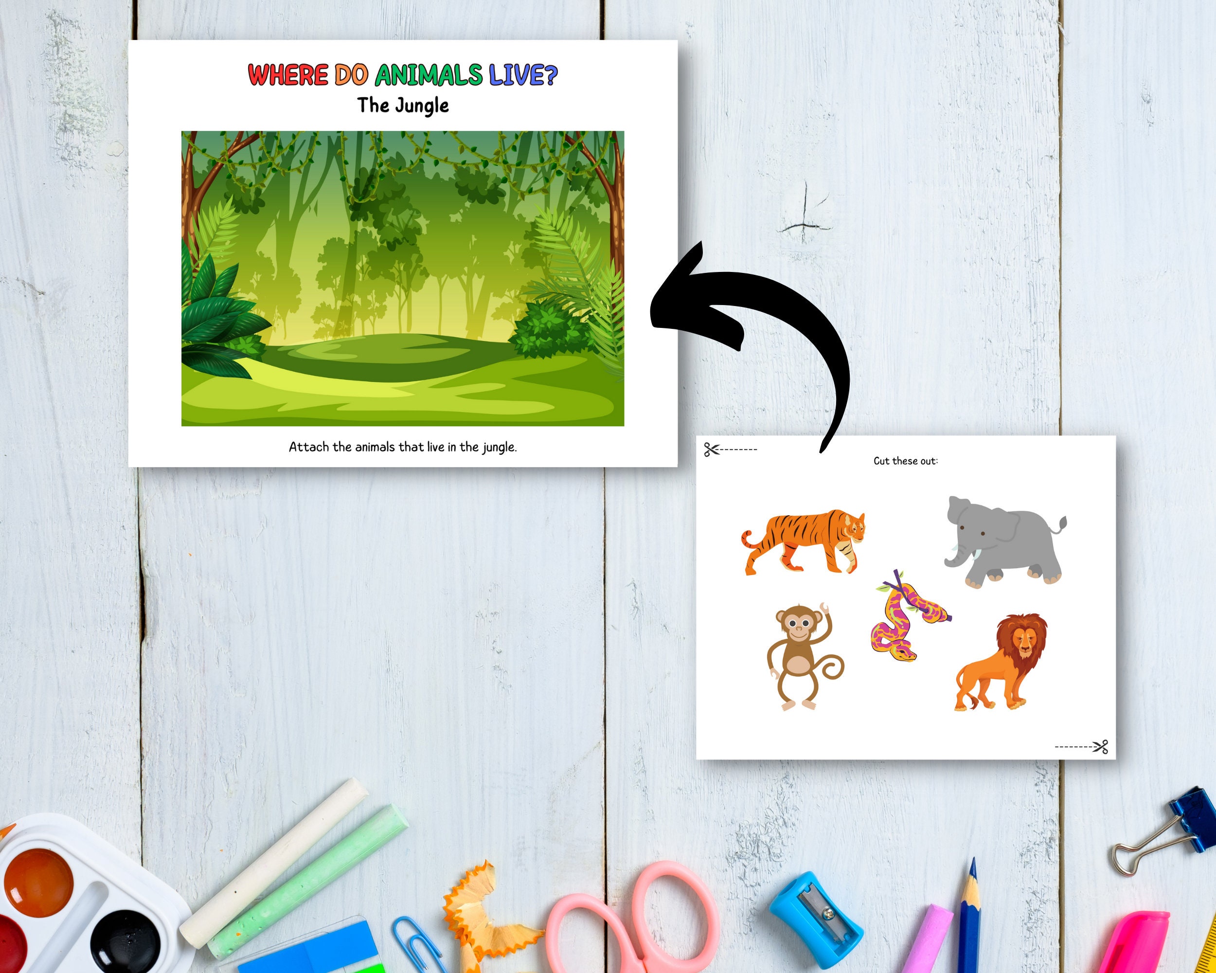 Animals Activity Sheets Kids Where Do Animals Live Toddler Activities ...