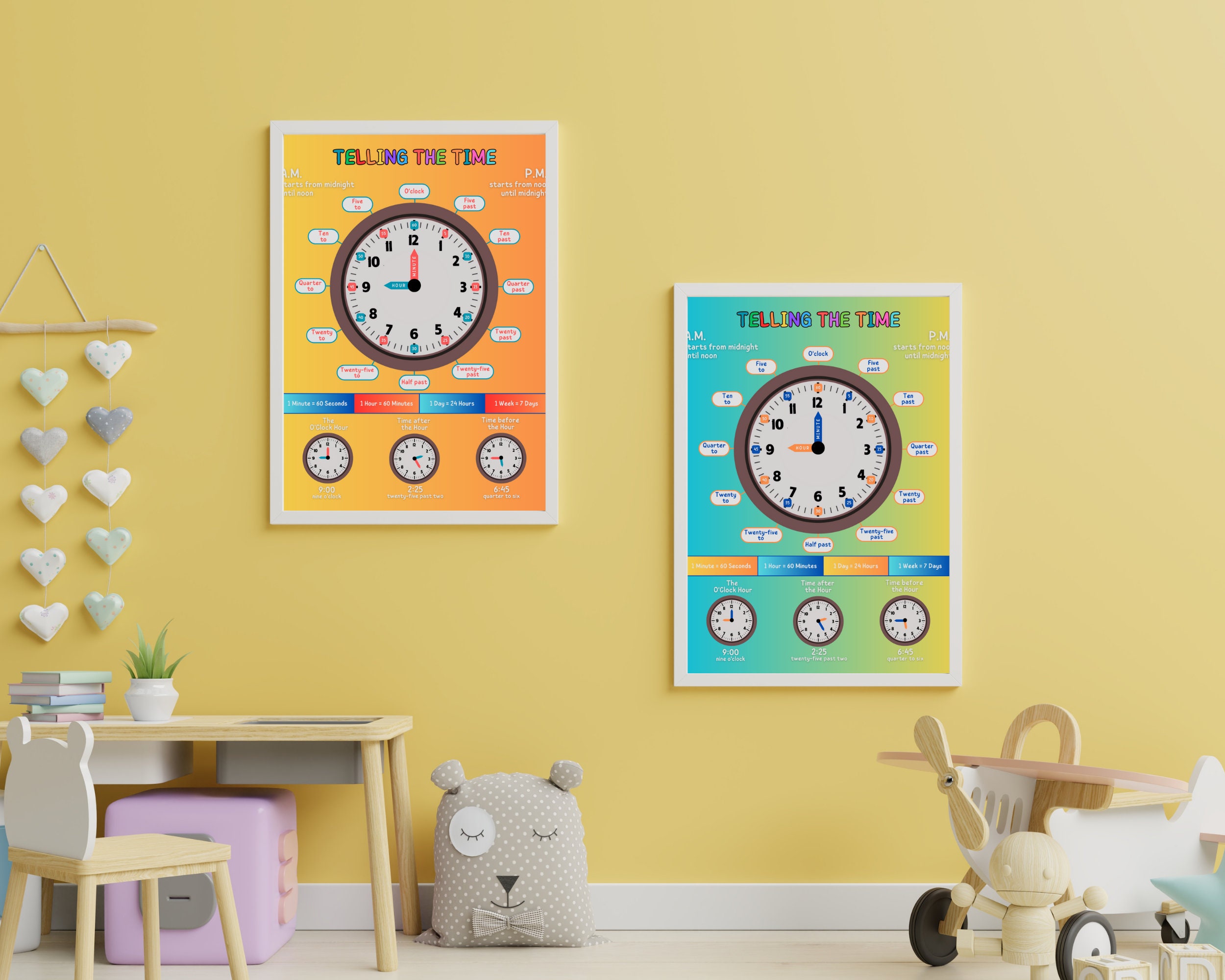 Preschool Printables Telling The Time Poster What Time Is It Learn