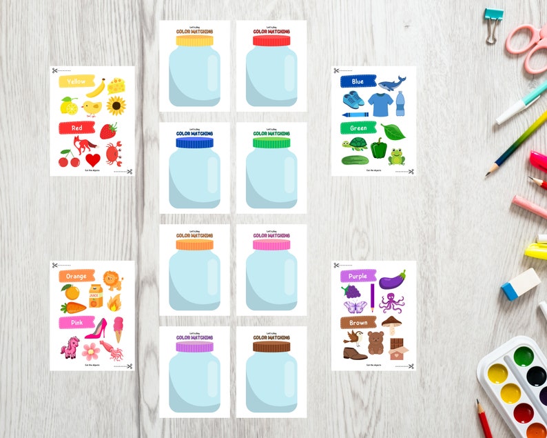 Toddler Activities Printable Color Matching for Kids - Etsy