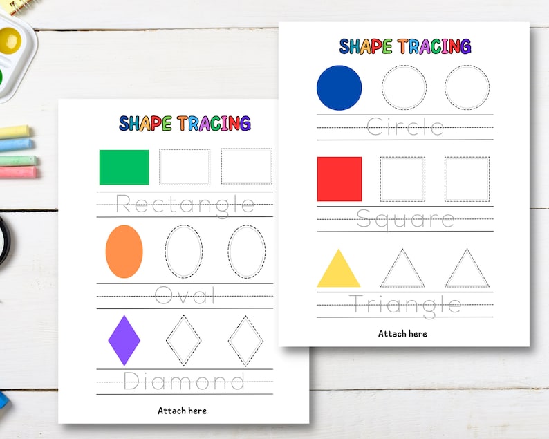 Preschool Printables Shape Tracing Learn About Shapes - Etsy