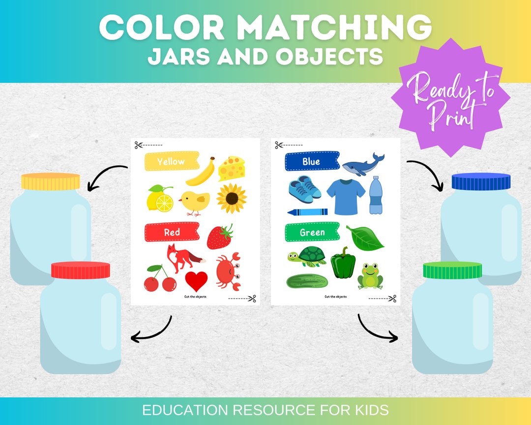 Toddler Activities Printable Color Matching for Kids - Etsy