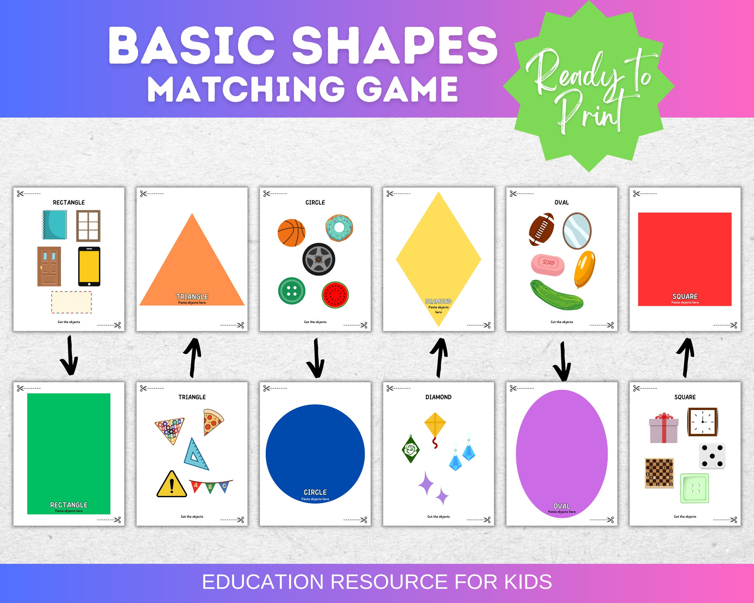 Basic Shapes Kindergarten Basic Shapes Printable Geometric Shapes Basic ...