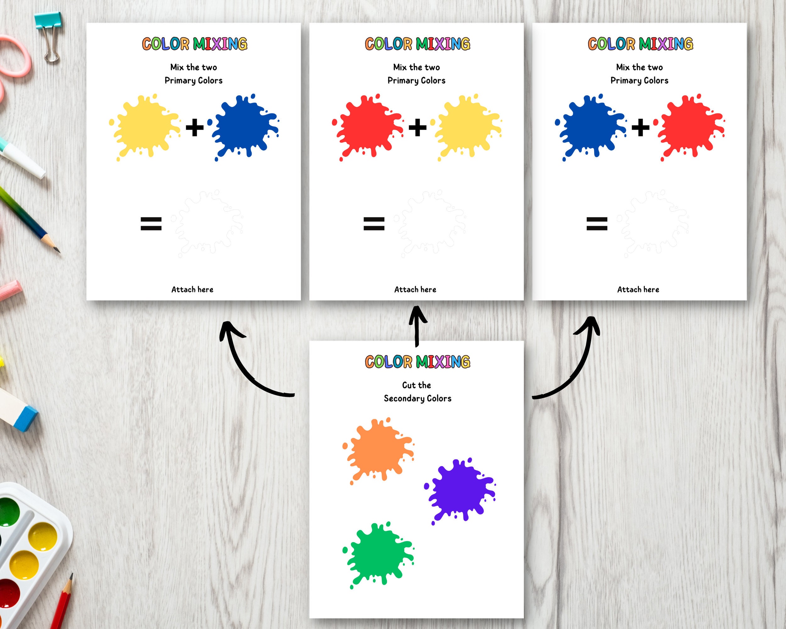Toddler Activities Printable, Color Mixing, Printable Activity for Kids ...