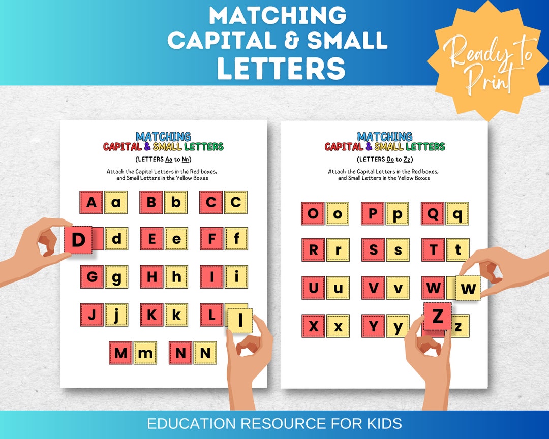 Toddler Activities Printable, Matching Capital and Small Letters ...