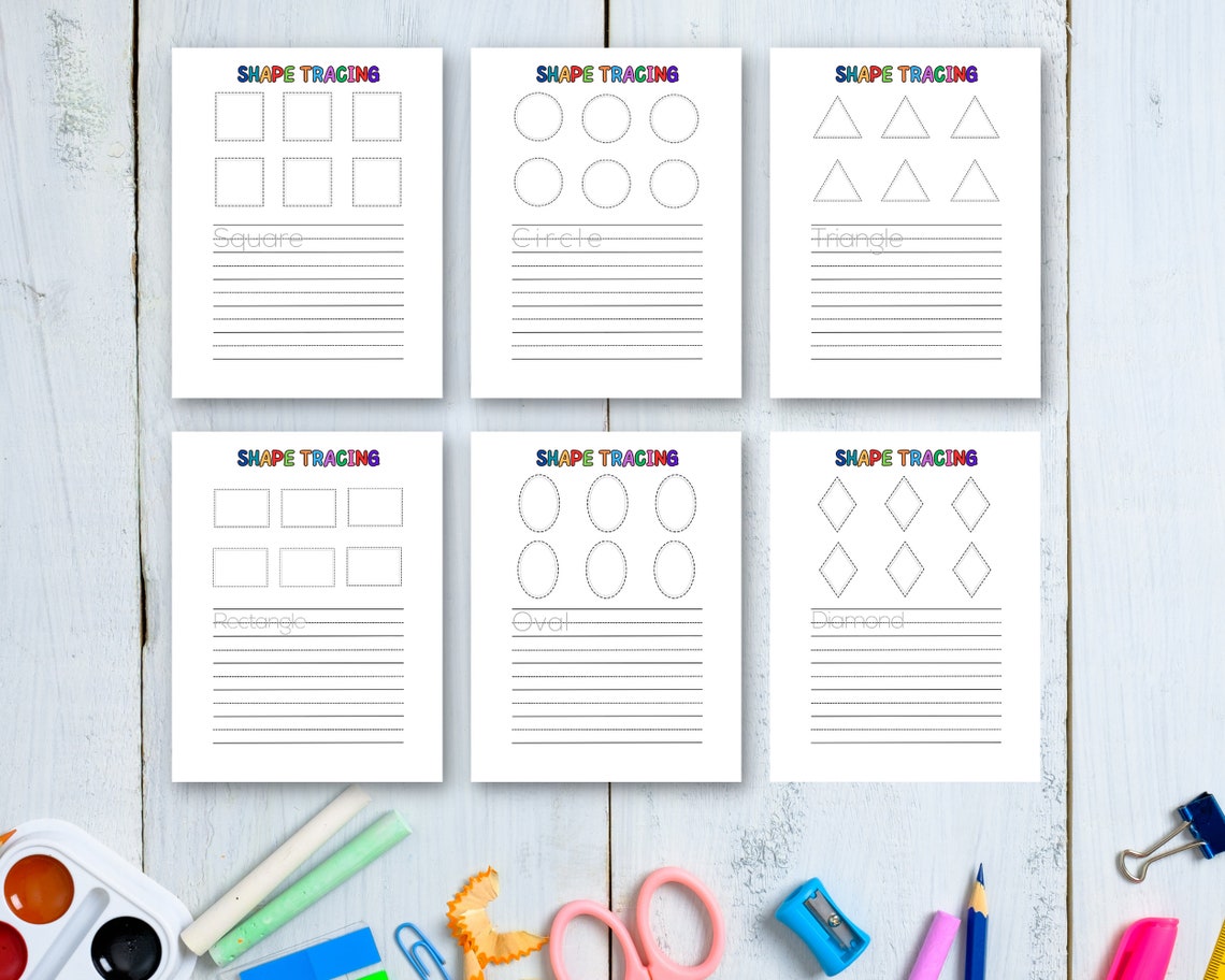Preschool Printables, Shape Tracing, Learn About Shapes, Kindergarten ...