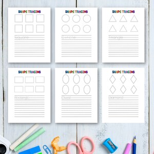 Preschool Printables, Shape Tracing, Learn About Shapes, Kindergarten ...