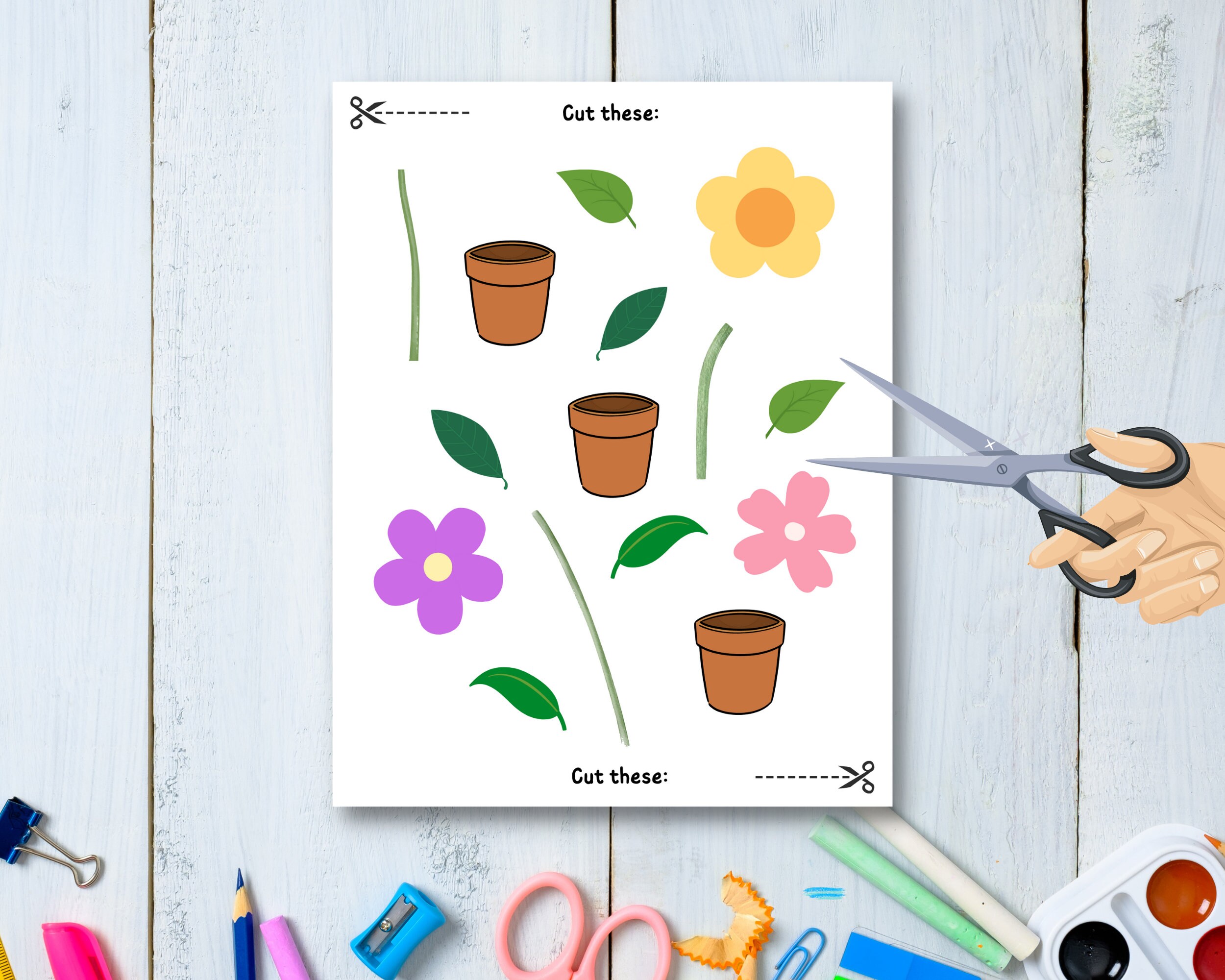 Toddler Activities Printable, Build a Flower, Printable Craft, Learning ...