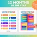 Preschool Printables, 12 Months of the Year, Learn About Months ...
