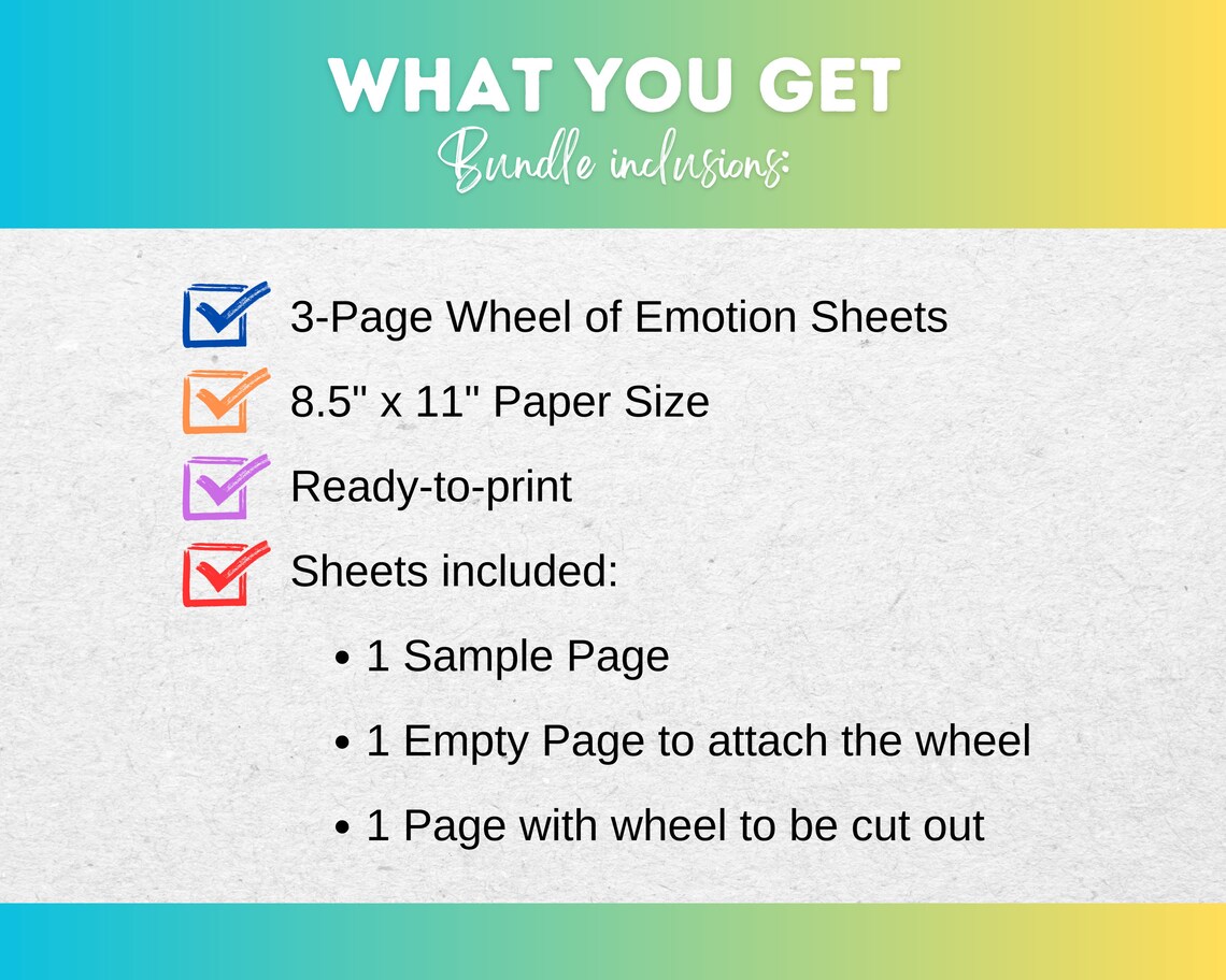 Wheel of Emotions for Kids Wheel of Emotions Worksheet Printable Wheel ...