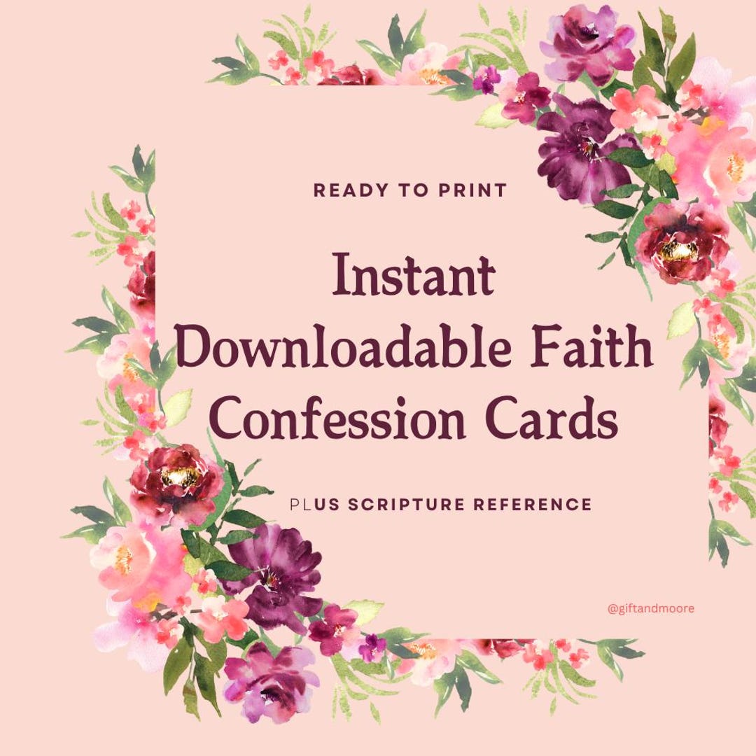 Daily Faith Confession Cards With Scripture Reference / Affirmations ...