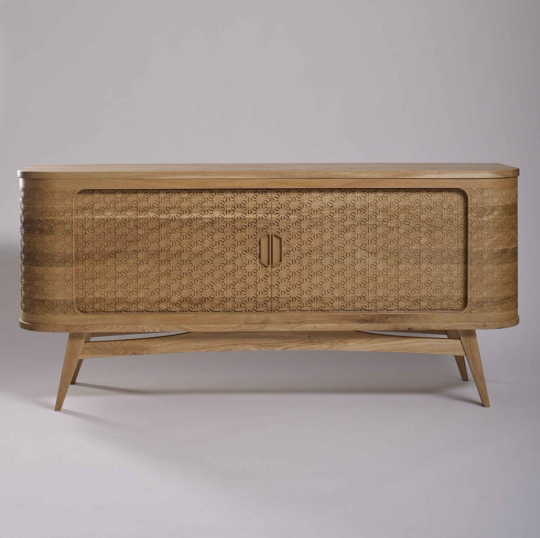 Solid Oak Tambour Sideboard - Etsy