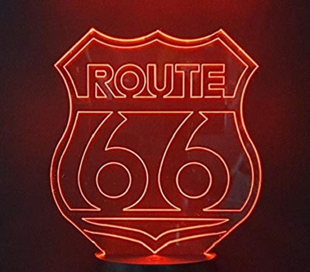 3D Lamp Route 66 Pattern 7 Colors - Etsy