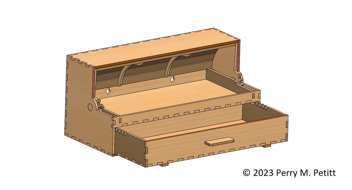 DXF Laser Cut Roll Top Box File - Etsy