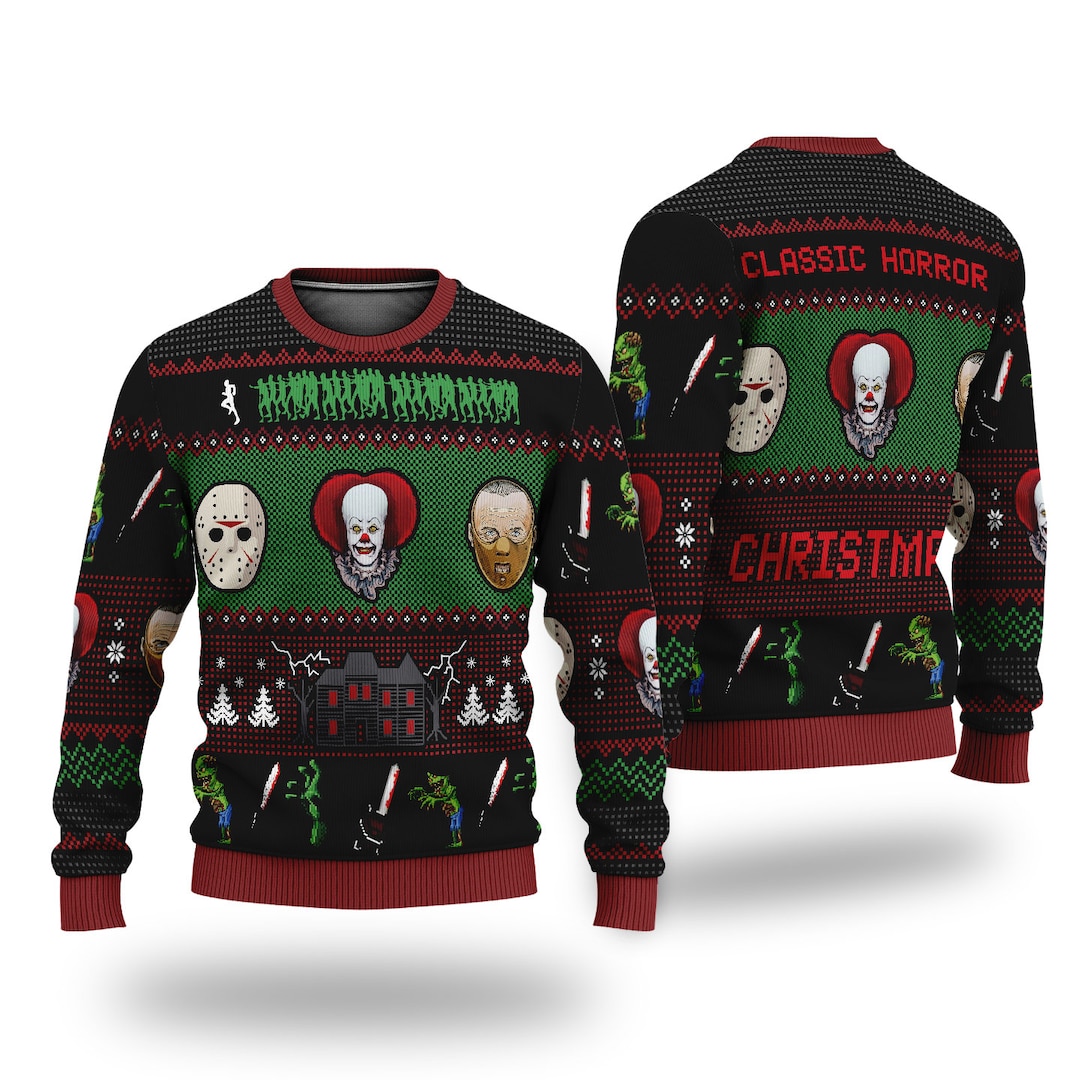 Happy Horrordays ugly Sweater Party Horror Ugly Christmas - Etsy