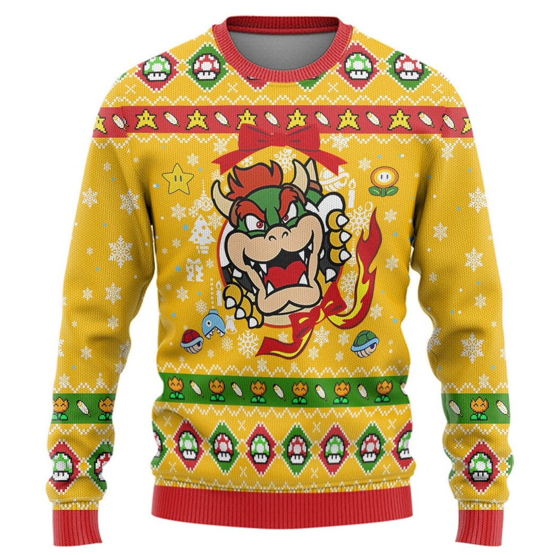 Super Mario Bowser Custom ,ugly Sweater, Video Game Christmas Sweater ...