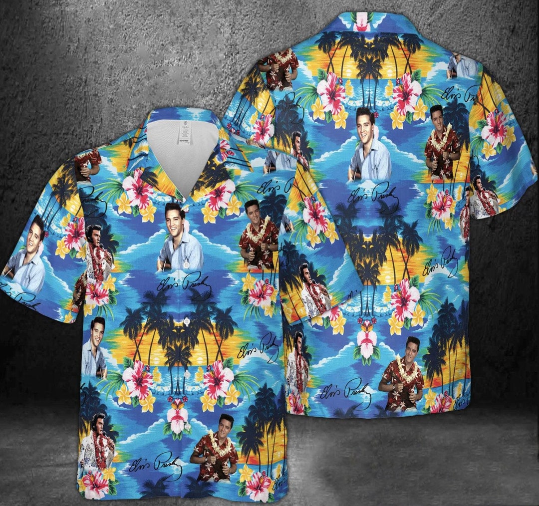 Elvis Presley Hawaiian Shirt Elvis Hawaiian Shirt Aloha Summer Tee ...