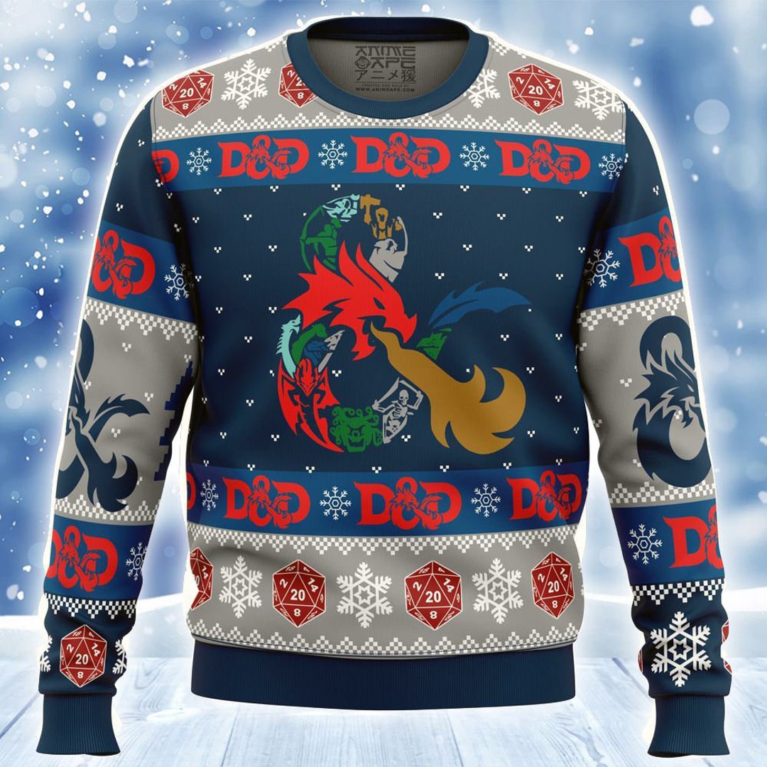Dungeons Dragons Ugly Christmas Sweater Dnd Class Christmas - Etsy