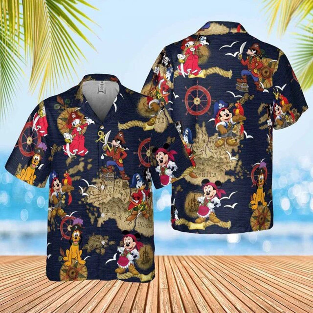 Disney Pirates of Caribbean Hawaiian Shirt, Mickey and Friends A Pirate ...