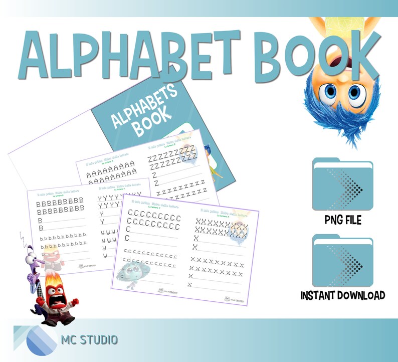 Printable Alphabet Book Inside Out Letters Birthday Book A5 Format - Etsy