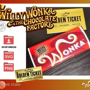 Willy Wonka / Golden Ticket File / Chocolate Bars File / PNG / SVG ...