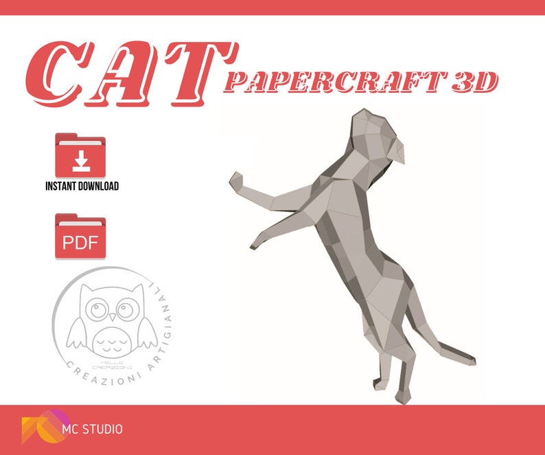 CAT 3D PAPERCRAFT - Etsy