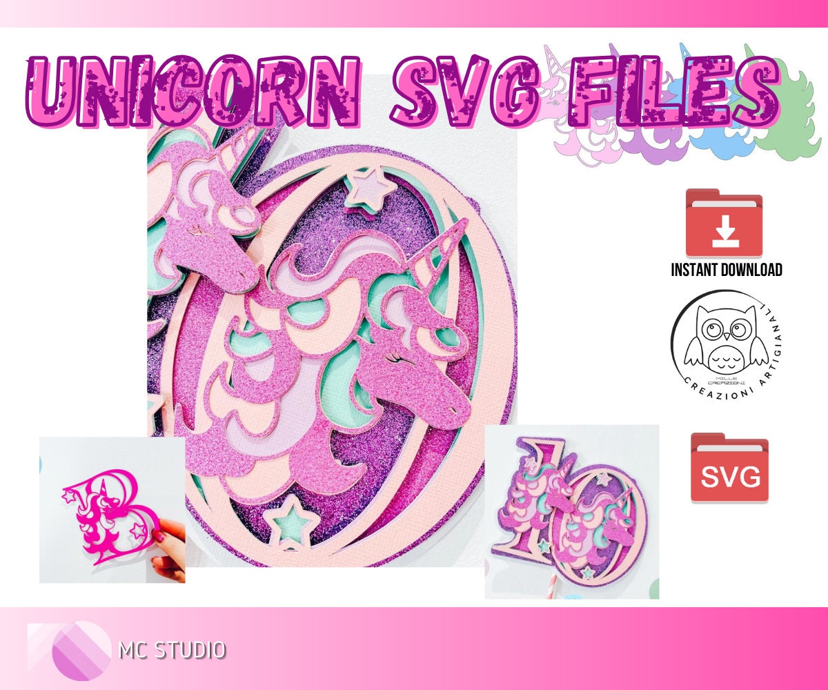 Unicorn Letters and Numbers SVG PNG Files for Cricut & Silhouette ...