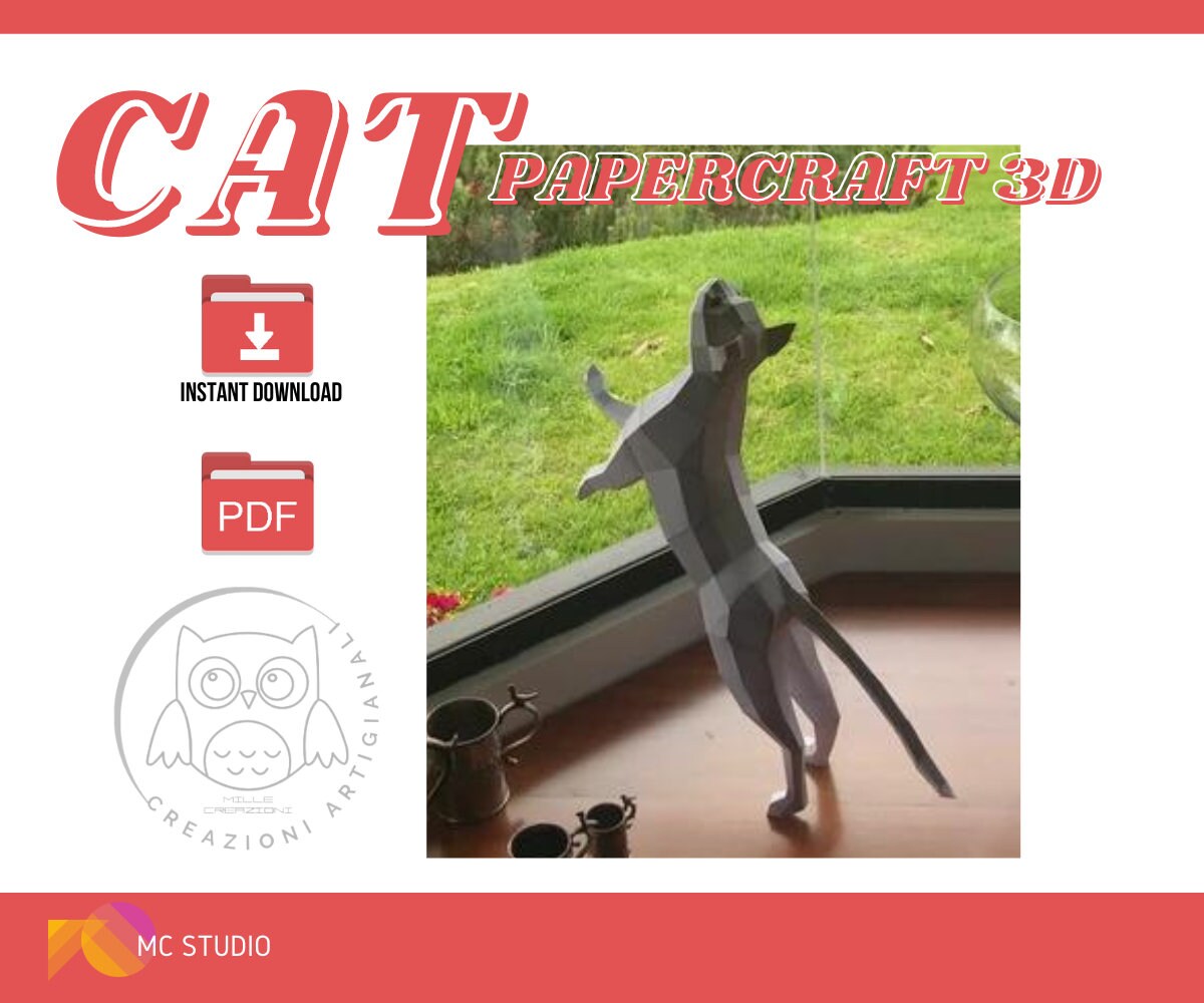CAT 3D PAPERCRAFT - Etsy