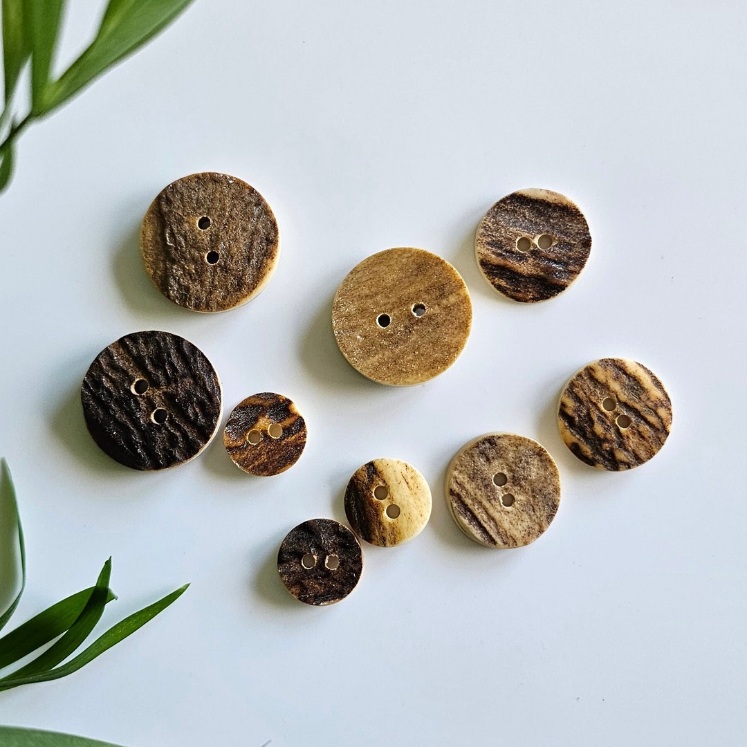 Handmade Buttons, Antler Buttons, Horn Buttons, Natural Antler Buttons ...