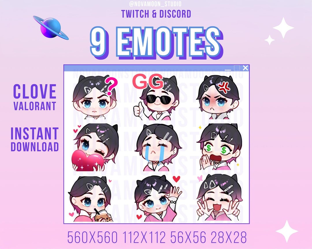 Kawaii Twitch Discord Emote Clove Agent Valorant Riot Games - Etsy