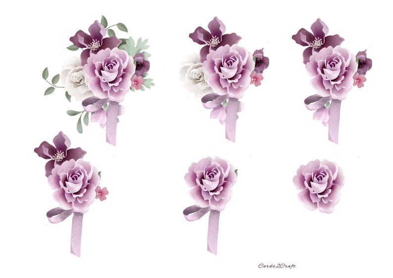 Purple Rose Fold Back Card Set - Etsy
