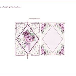 Purple Rose Fold Back Card Set - Etsy