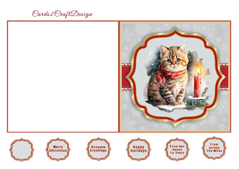 Christmas Cats Topper Card Kit Digital Printable Download - Etsy