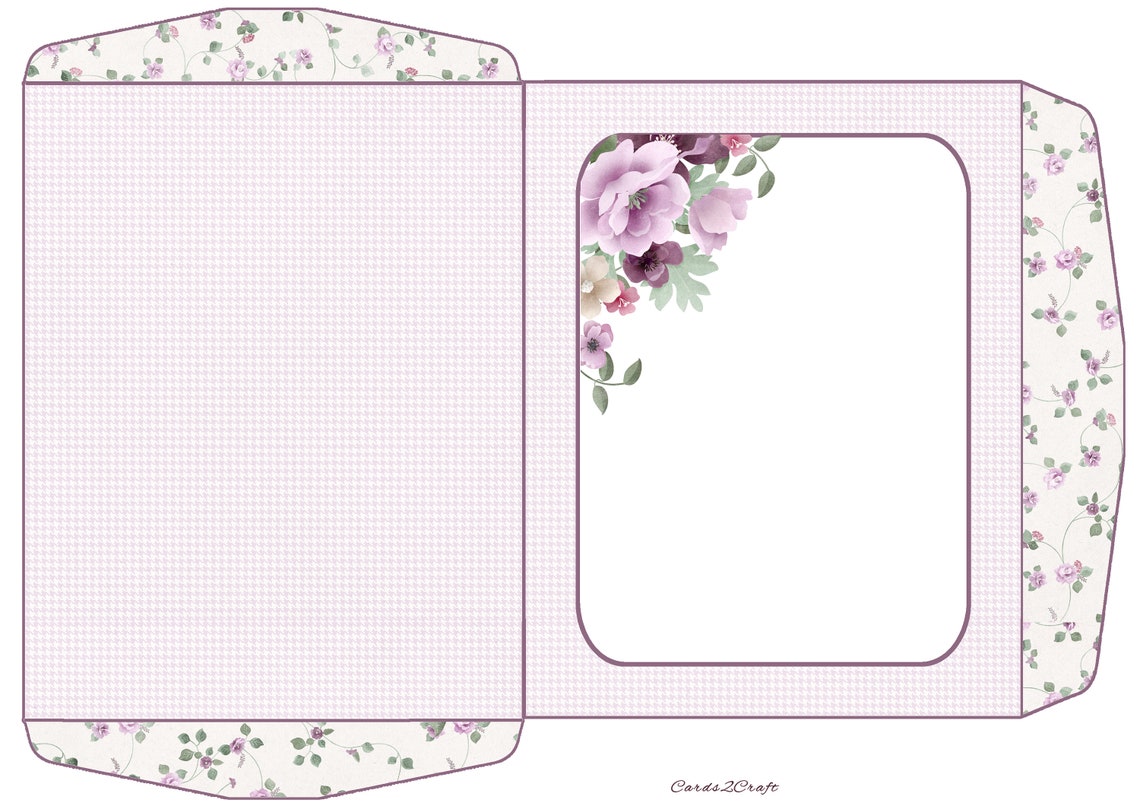 Purple Rose Fold Back Card Set - Etsy