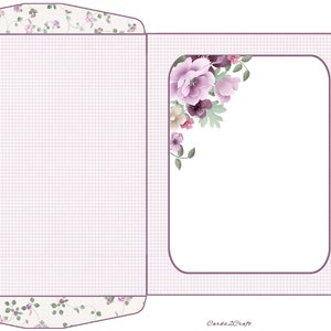 Purple Rose Fold Back Card Set - Etsy