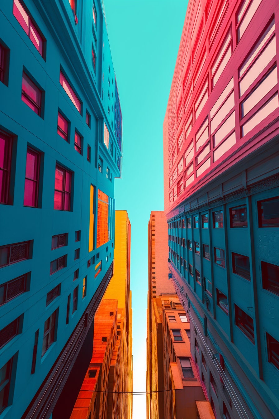 Pop Art Cityscape Colorful Cityscape Digital Print Cityscape - Etsy