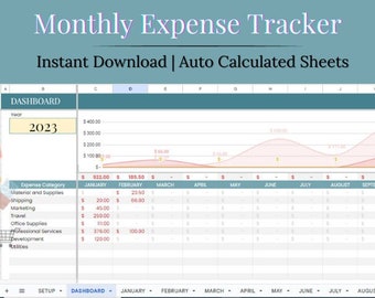 Excel Expense Tracker | Digital Expense Template | Instant Download ...