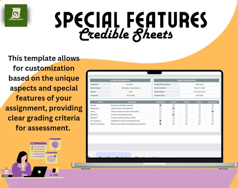 Grading Rubric Template - Etsy