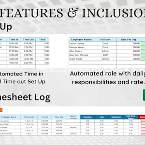 Payroll With Timesheet in Excel - Etsy