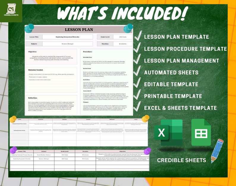 Lesson Plan Template - Etsy