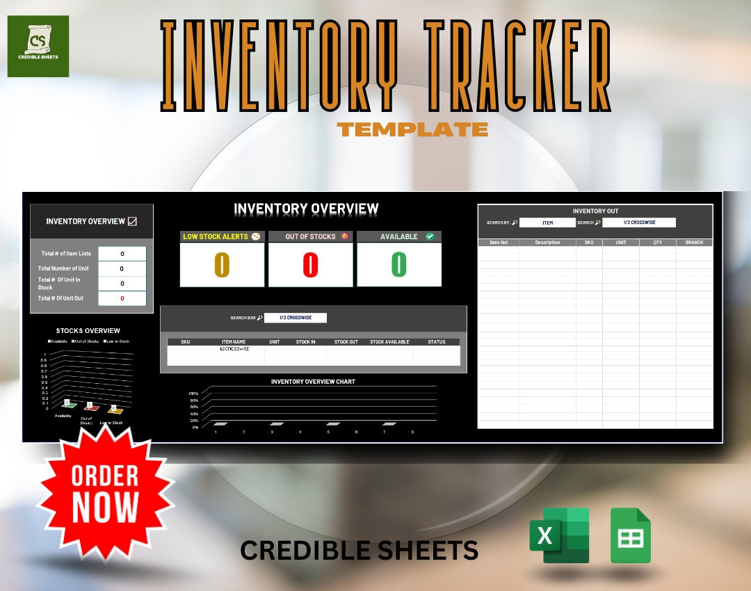 Inventory Tracker Template (EXCEL) - Etsy