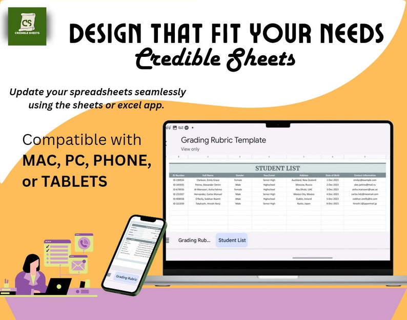 Grading Rubric Template - Etsy