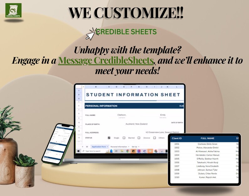 Student Information Sheet Template - Etsy