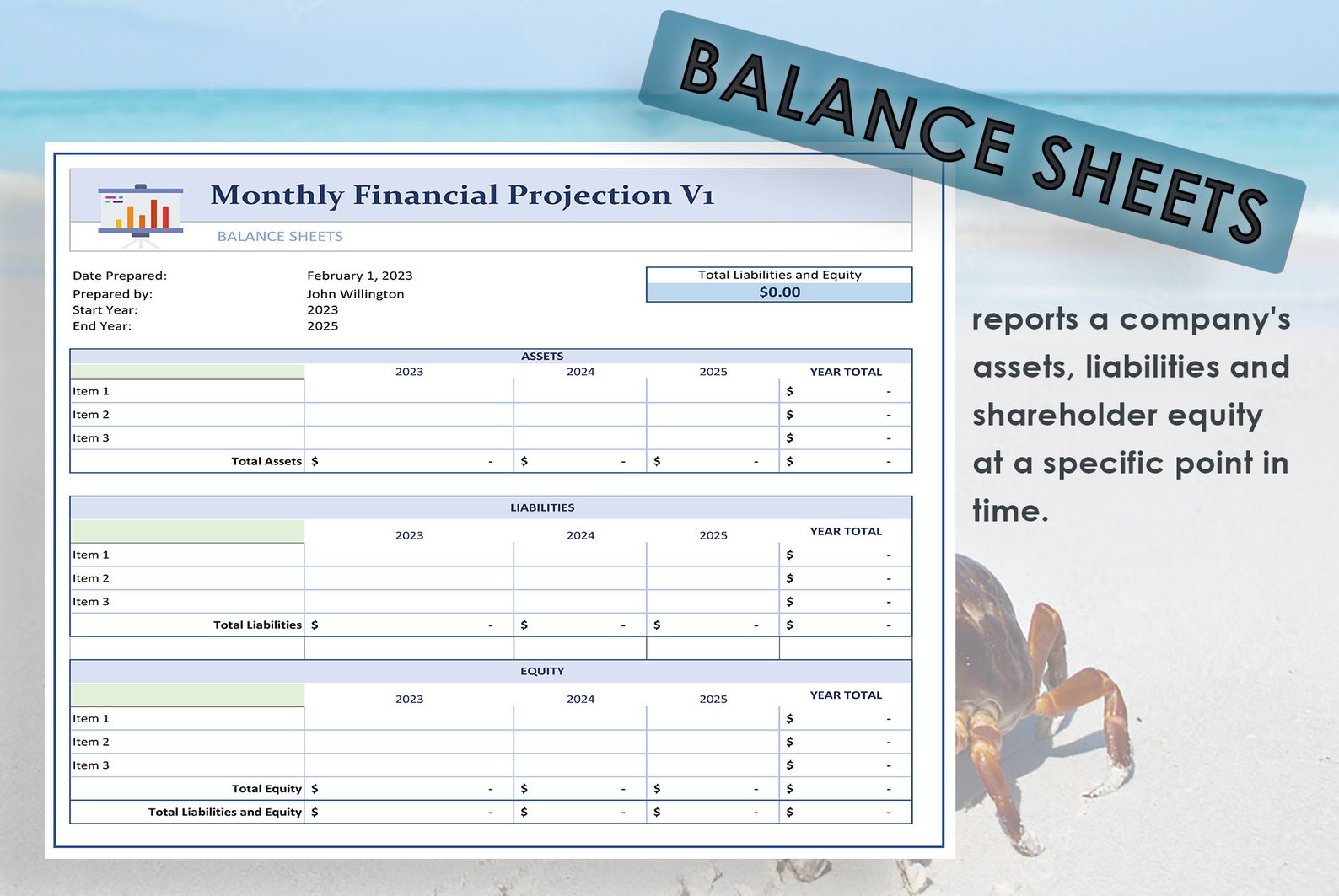 Monthly Financial Projections V1 - Etsy