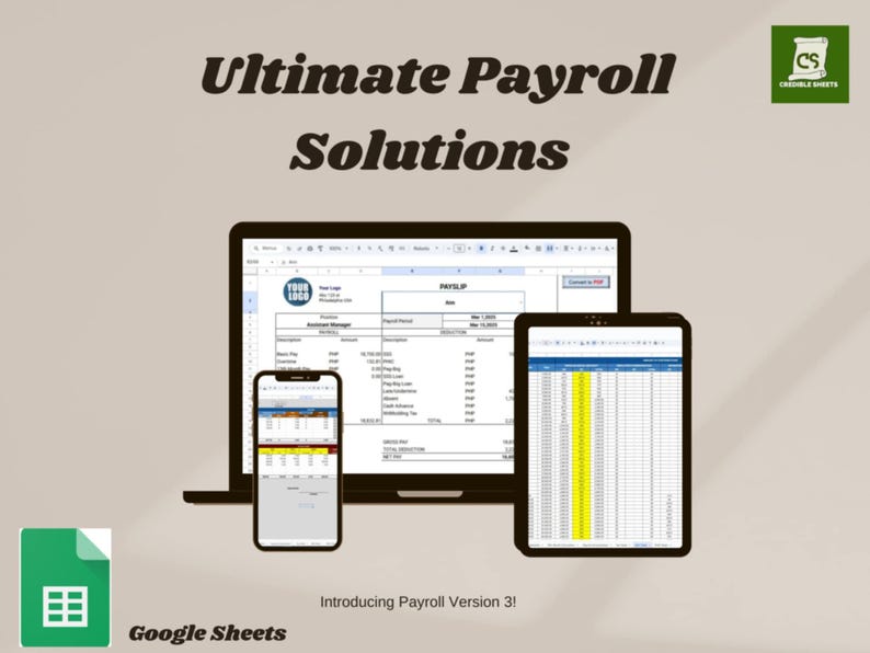 Payroll in Google Sheets - Etsy