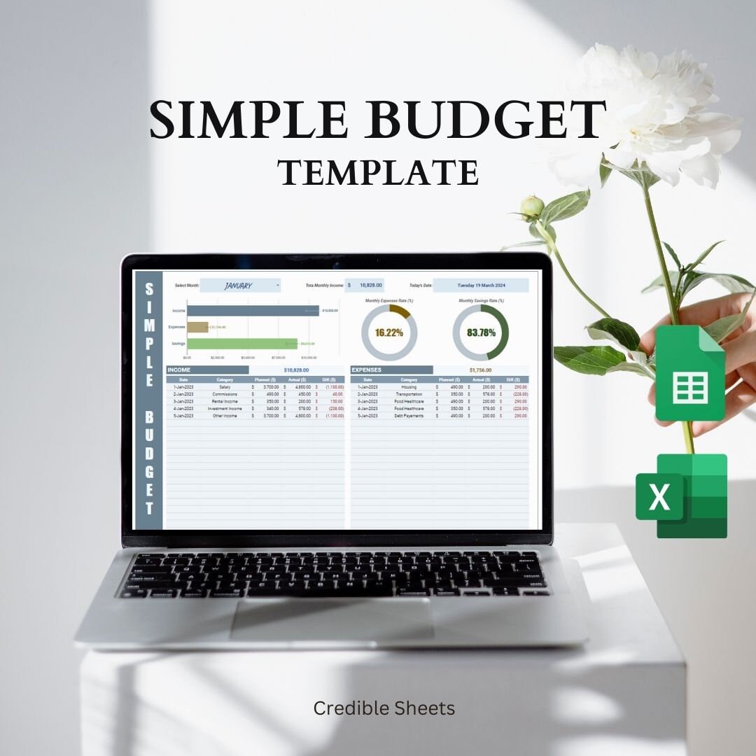 Simple Budget Template - Etsy