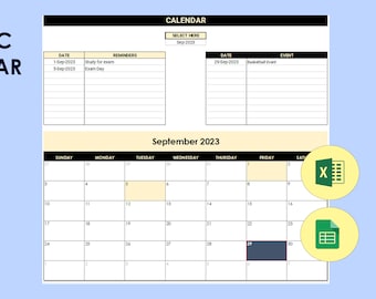 Dynamic Calendar Excel Template 2020-2030 | Dynamic Spreadsheet ...