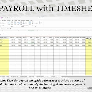 Payroll With Timesheet in Excel - Etsy