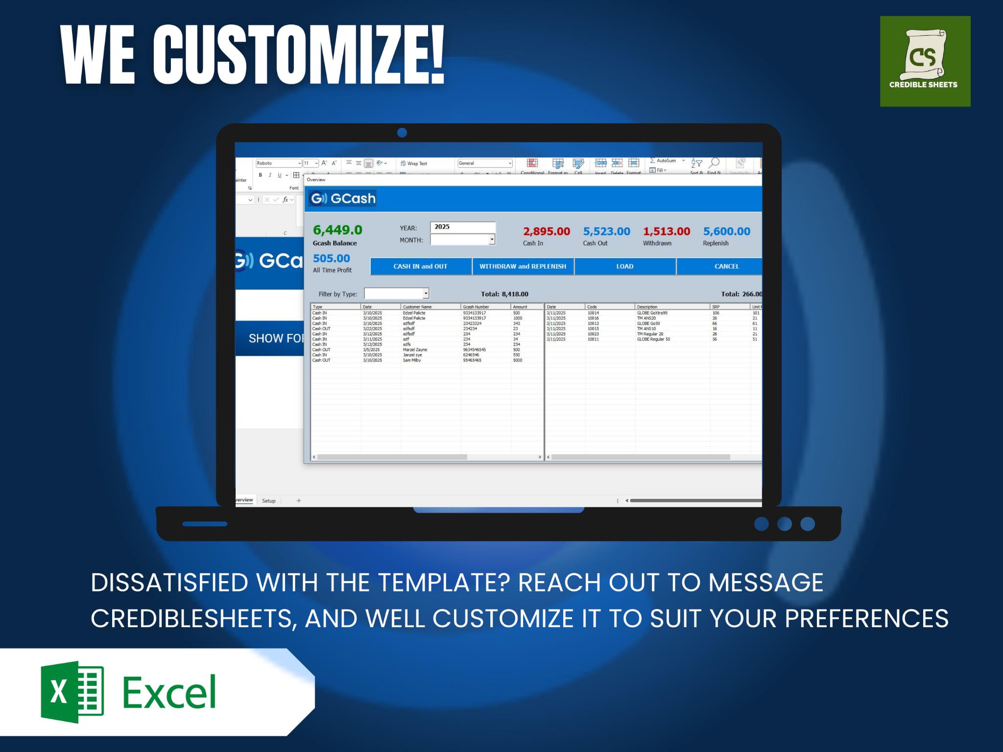 Gcash Tracker System in Excel - Etsy