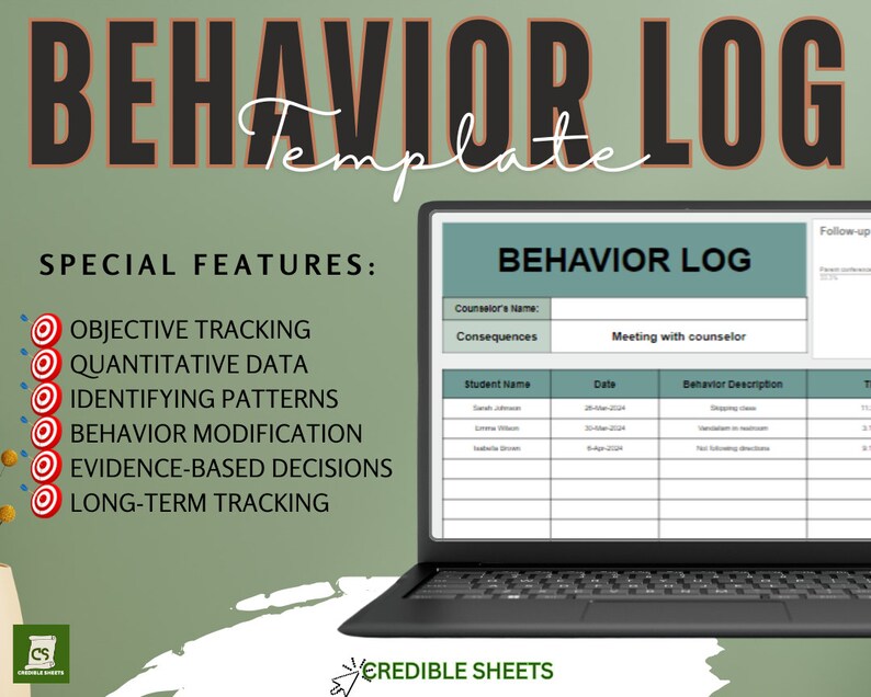 Behavior Log Template - Etsy