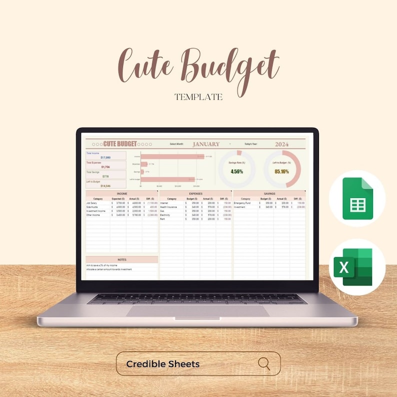 Cute Budget Template - Etsy